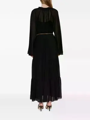 Michael Kors Tiered Maxi Dress With Chain Belt