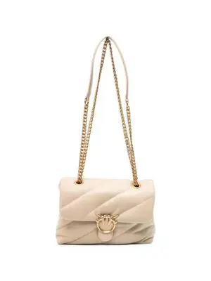Pinko Love Puff Quilted Leather Tote Bag - Neutrals