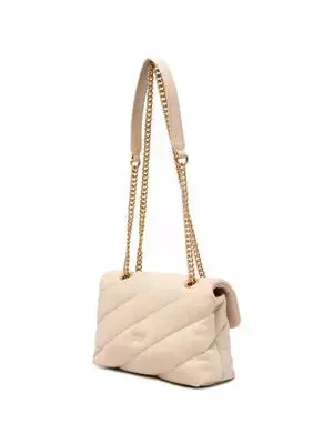 Pinko Love Puff Quilted Leather Tote Bag - Neutrals