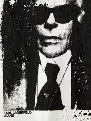 Karl Lagerfeld Portrait Print Crew Neck Sweater