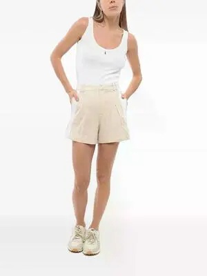 John Richmond Side-stripe Pleated Shorts - Neutrals