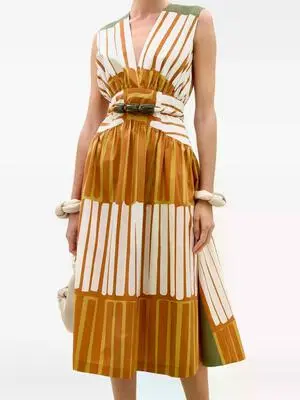 Silvia Tcherassi Striped Midi Dress