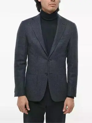 Corneliani Cc Collection Single-breasted Virgin Wool Blazer - Blue