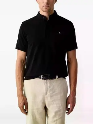 Karl Lagerfeld Logo-plaque Mandarin-collar T-shirt