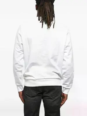 DIESEL® Logo Print Brushed Cotton Crew Neck Sweatshirt