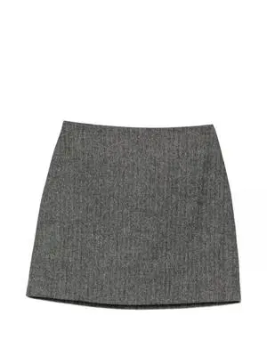 BLAZÉ MILANO Herringbone-pattern Mini Skirt - Grey