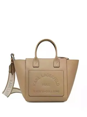 Karl Lagerfeld Perforated Logo-strap Tote Bag - Neutrals