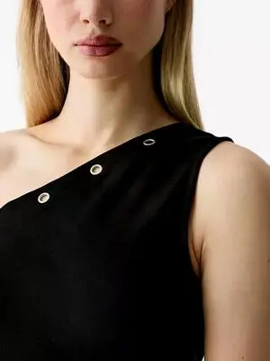 Karl Lagerfeld Eyelet Embellished One-shoulder Top