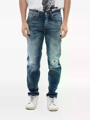 John Richmond Distressed Regular-fit Jeans - Blue