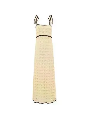 Zimmermann Aster Crocheted Strappy Maxi Dress - Neutrals