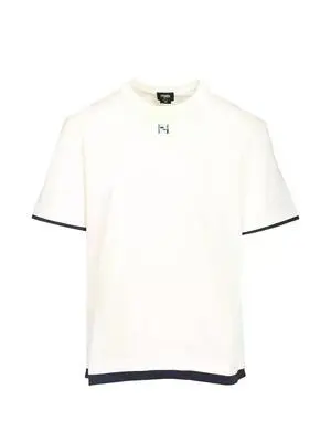 Fendi Embroidered-logo Layered-detail T-shirt