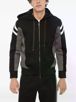 Neil Barrett Panelled Zip-up Hoodie - Black