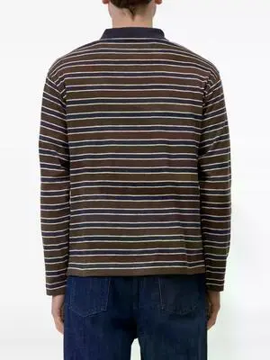 Closed Striped Long-sleeve Polo Shirt