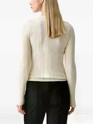 Karl Lagerfeld Ribbed Lace-up Sweater - Neutrals