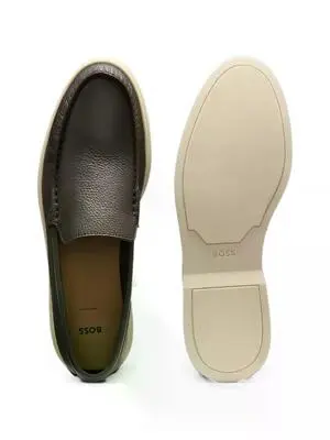 BOSS Grained Leather Loafers