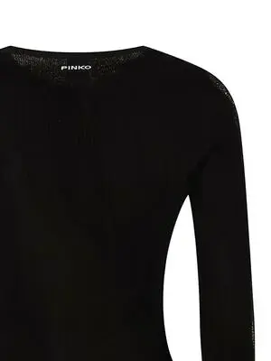 Pinko Ribbed Knit Lace-trimmed Sweater