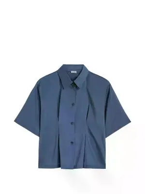 JIL SANDER Pleated Short-sleeve Shirt - Blue