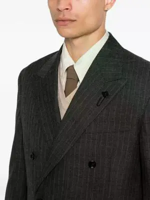 LARDINI Pinstripe-pattern Double-breasted Blazer