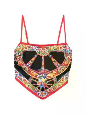 Dolce & Gabbana Carretto Print Silk Top - Black