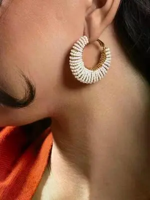 Gas Bijoux Izzia Beaded Hoop Earrings