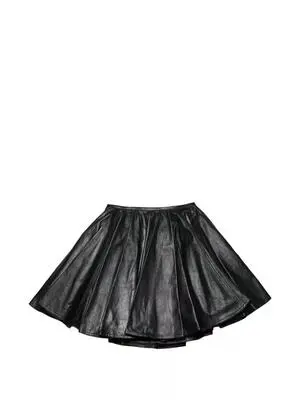 HAIKURE Pleated Leather Mini Skirt