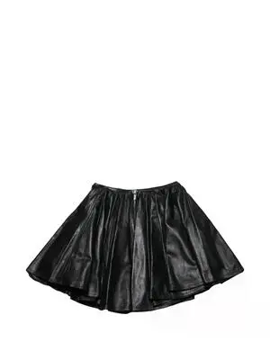 HAIKURE Pleated Leather Mini Skirt
