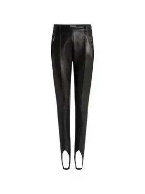 Balmain Lambskin Trousers With Stirrup - Black