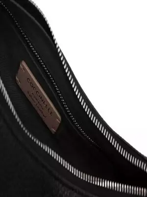 COCCINELLE Grained Leather Shoulder Bag With Silver-tone Buckle