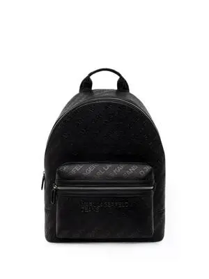 Karl Lagerfeld All-over Logo-embossed Backpack - Black