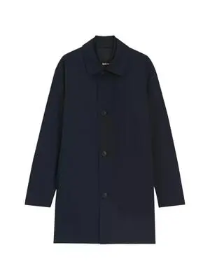 BOSS Button-up Collared Coat - Blue