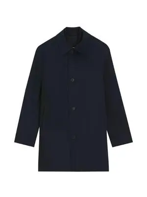 BOSS Button-up Collared Coat - Blue