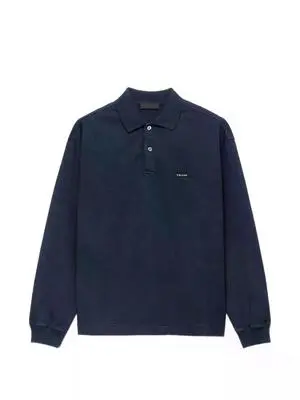 Prada Long-sleeved Cotton Polo Shirt - Blue