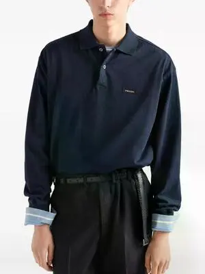 Prada Long-sleeved Cotton Polo Shirt