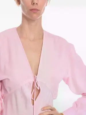SUPER BLOND Cut-out Long Sleeve Midi Dress - Pink