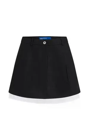 Karl Lagerfeld Logo-embroidered Layered Mini Skirt - Black