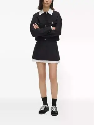 Karl Lagerfeld Logo-embroidered Layered Mini Skirt - Black