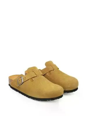BIRKENSTOCK Suede Buckle-fastening Mules - Brown