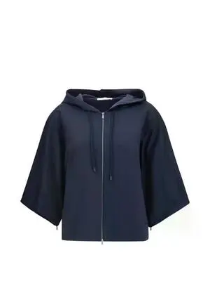 Max Mara Zip-up Flared-sleeve Hoodie - Blue