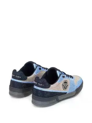 Philipp Plein Low-top Sneakers With Rhinestone Embellishments - Blue