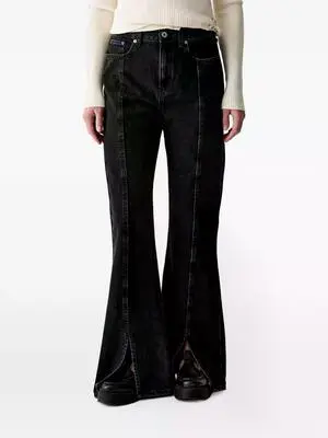Karl Lagerfeld Seam-detail Flared-hem Jeans - Black
