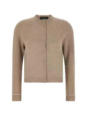 Fabiana Filippi Ribbed-trim Long-sleeve Cardigan - Neutrals