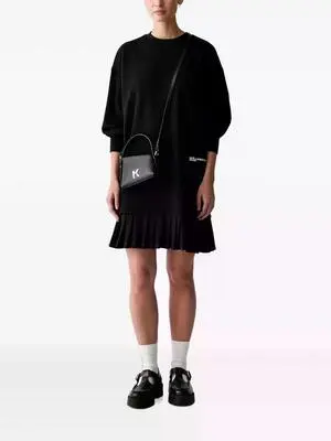 Karl Lagerfeld Pleated Logo-print Mini Dress