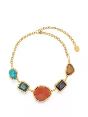 Sylvia Toledano Five-stone 22k -plated Necklace - Gold