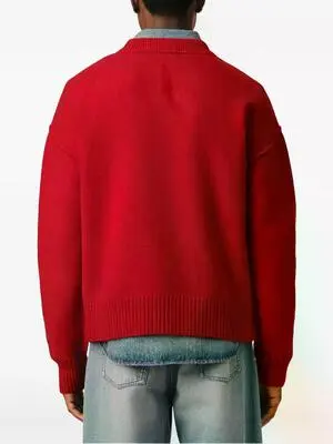 AMI Paris Crew-neck Wool Sweater With De Coeur