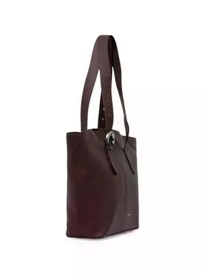 COCCINELLE Grained Leather Tote Bag With Buckle Detail