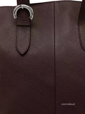 COCCINELLE Grained Leather Tote Bag With Buckle Detail
