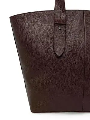 COCCINELLE Grained Leather Tote Bag With Buckle Detail