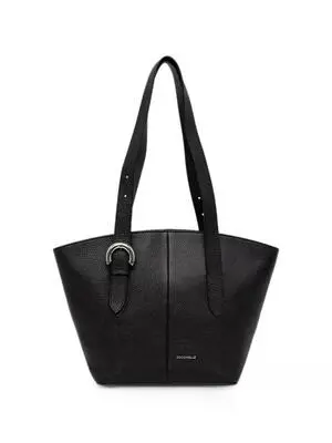 COCCINELLE Buckle-detail Pebbled Tote Bag - Black