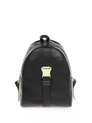 Moschino Logo-buckle Backpack - Black