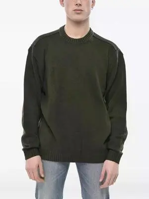 PAOLO PECORA Long-sleeve Round-neck Sweater - Green